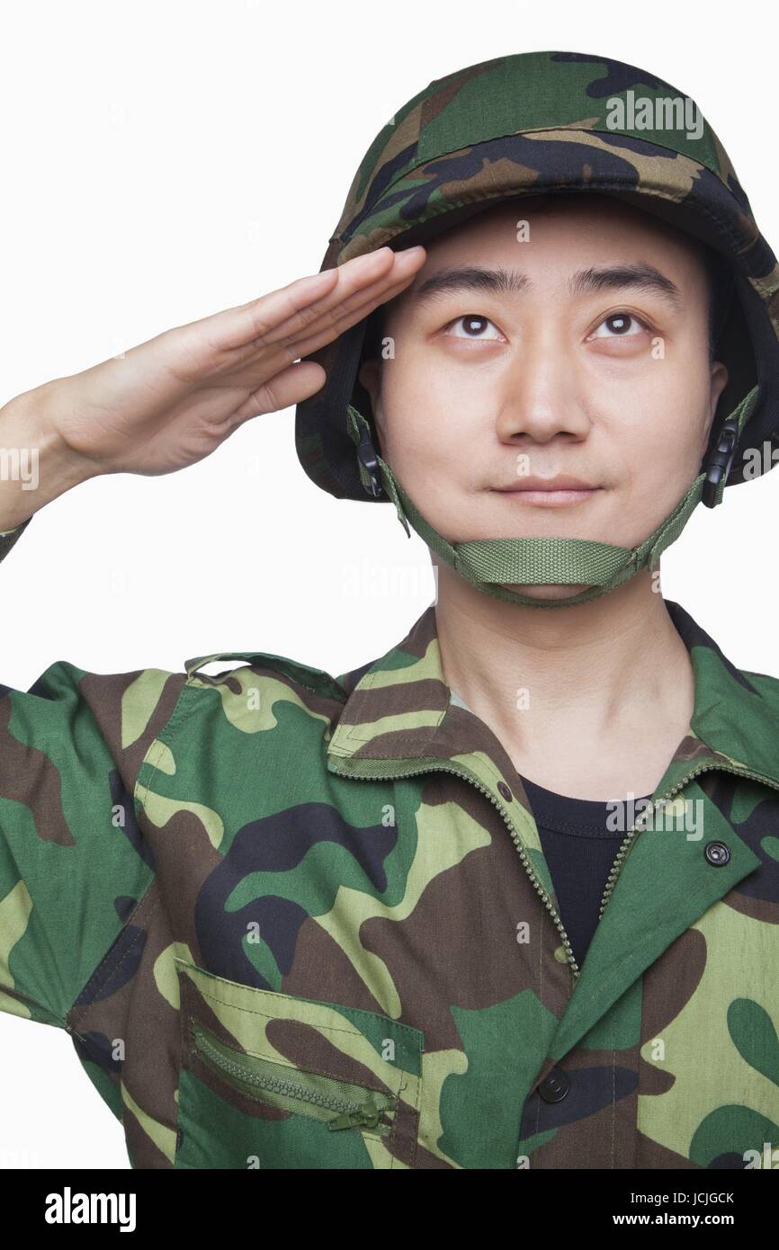 Chinese smiling soldier hi-res stock photography and images - Alamy