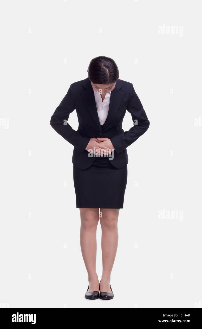 Bowing respect black and white hi-res stock photography and images - Alamy