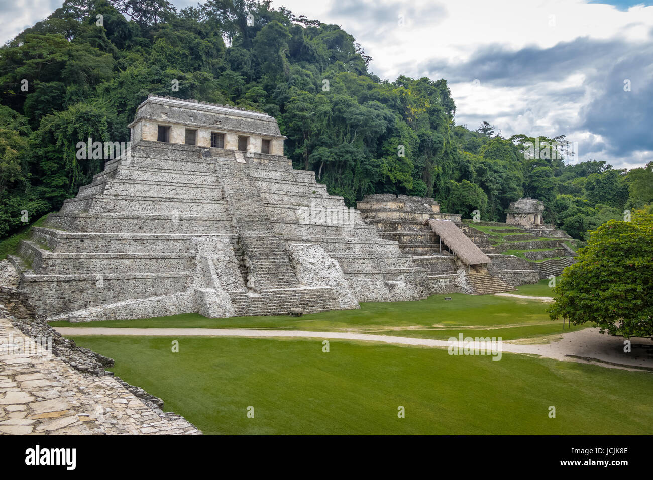 Temple of Inscriptions at mayan ruins of Palenque - Chiapas, Mexico ...