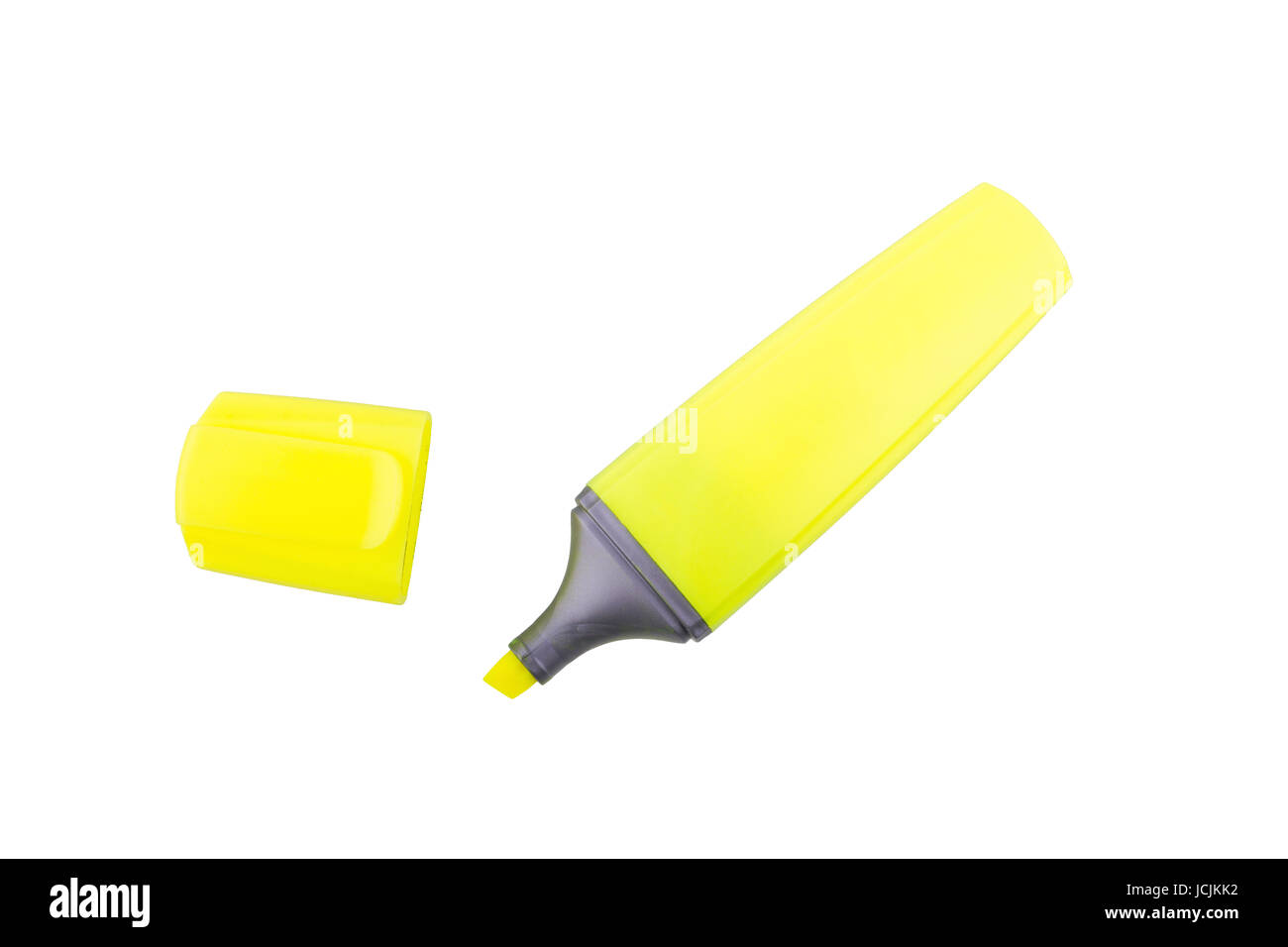 Yellow highlighter isolated over a white background Stock Photo - Alamy