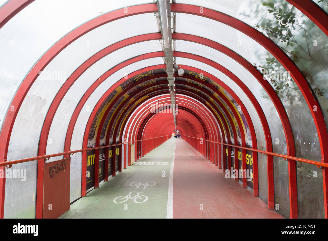 Glasgow SECC elevated covered pedestrian walkway and cycle lane ...
