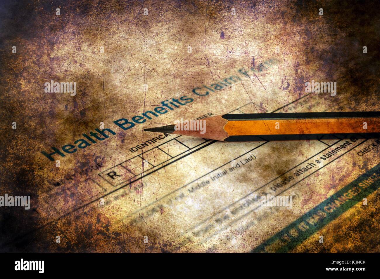 Health claim form grunge concept Stock Photo - Alamy