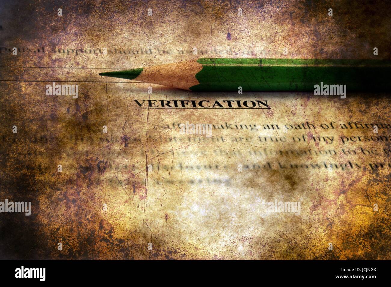 Verification letter grunge concept Stock Photo - Alamy