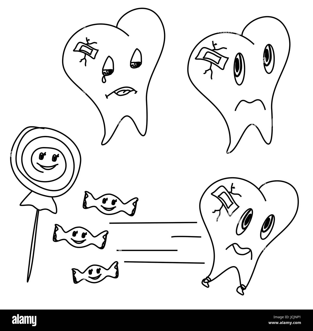 Hand drawn funny teeth hi-res stock photography and images - Alamy