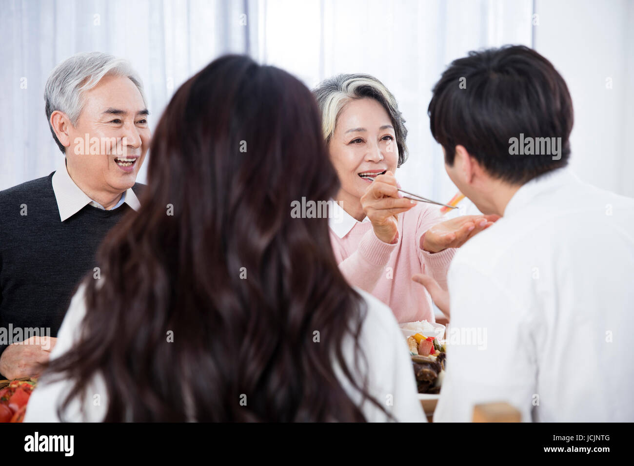 Portrait of harmonious family Stock Photo - Alamy