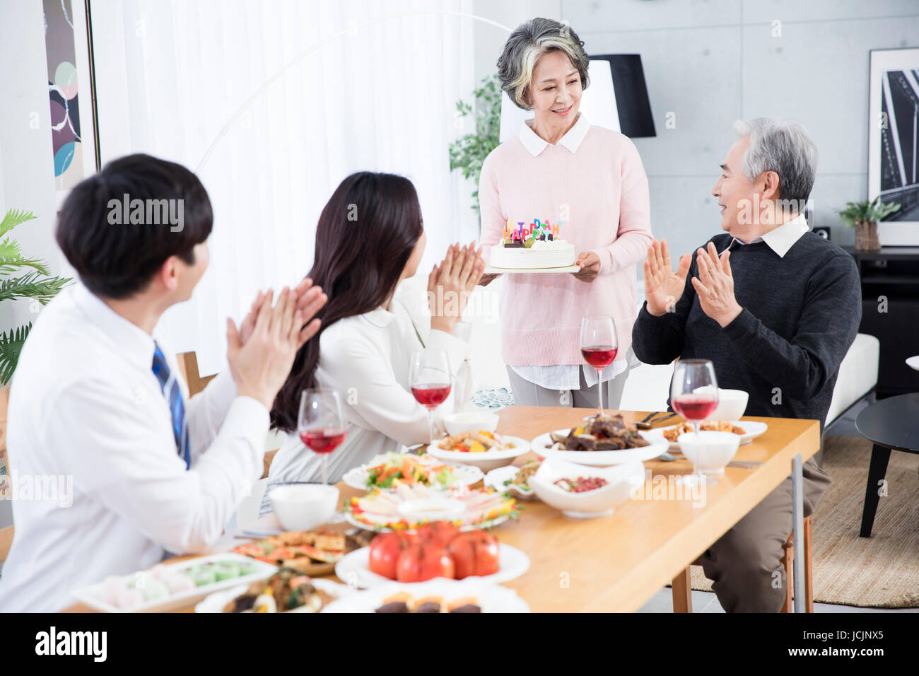 Lifestyle of harmonious family Stock Photo - Alamy