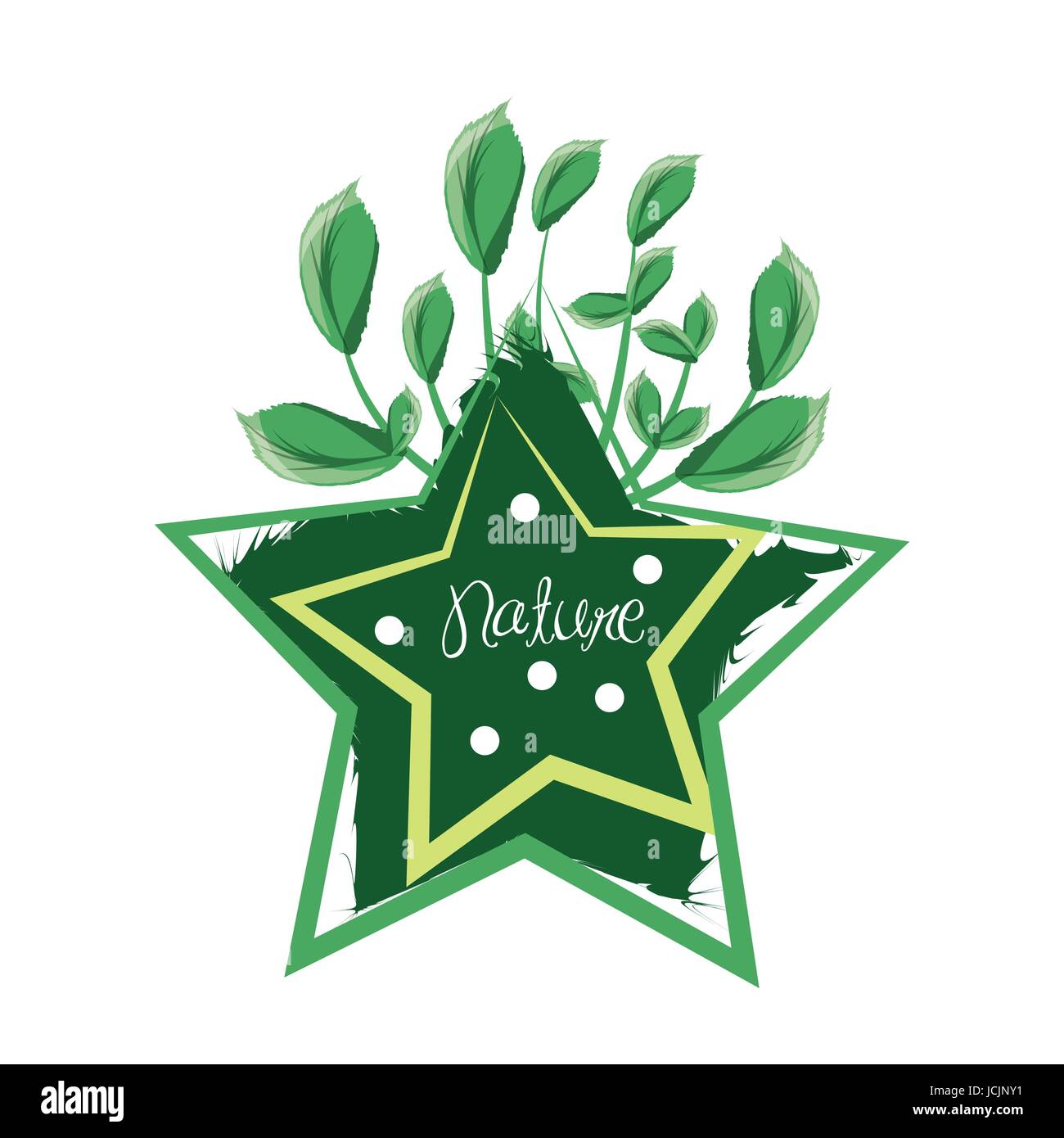 star design with branches with leaves Stock Vector Image & Art - Alamy
