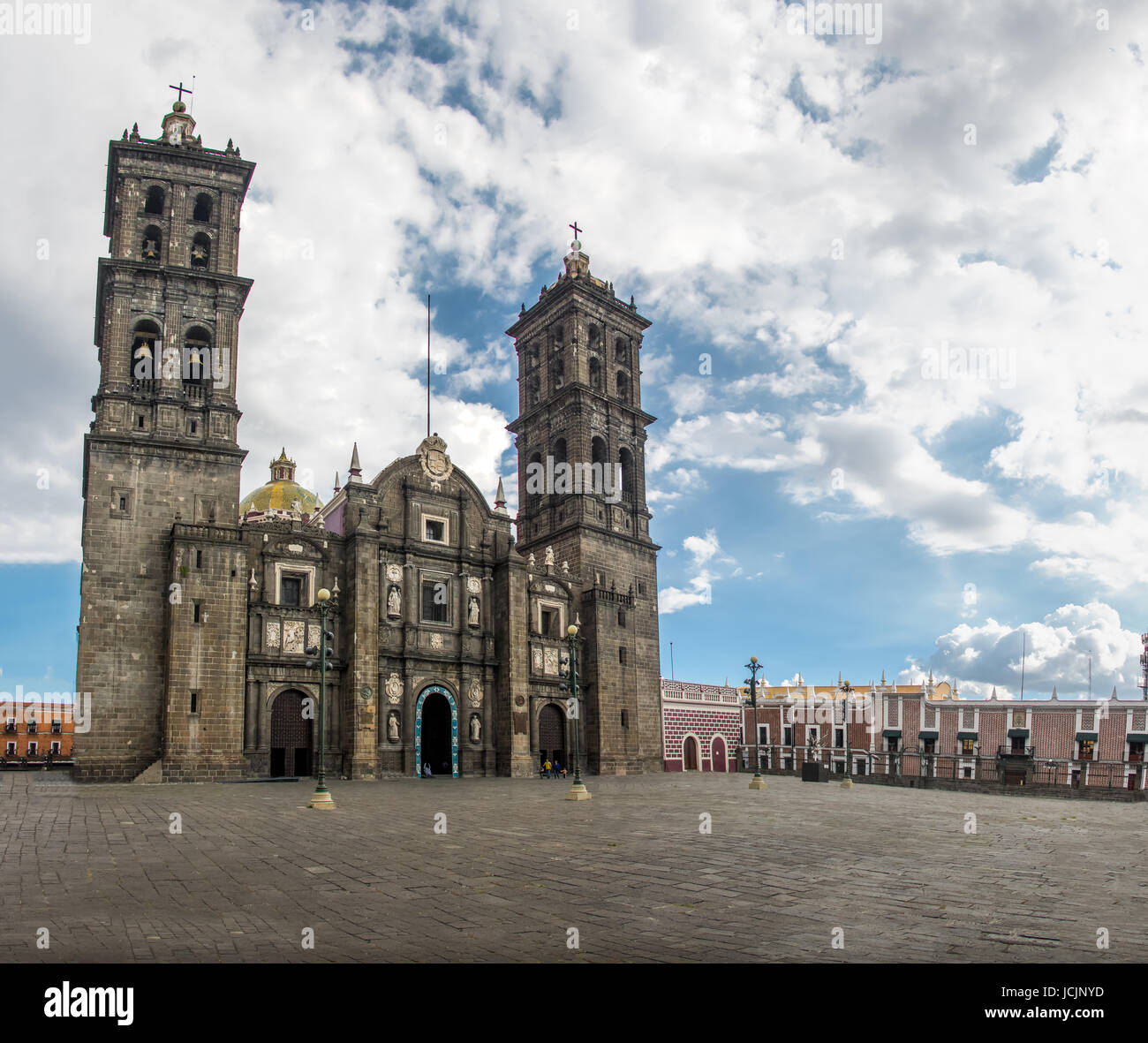 Facade of Puebla Cathedral - Puebla, Mexico Stock Photo - Alamy