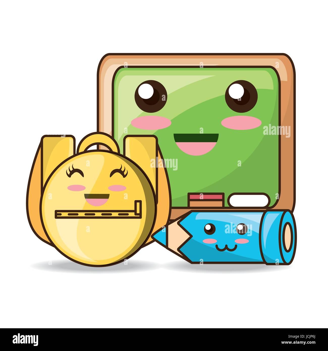 kawaii icons school tools to study education Stock Vector Image & Art ...