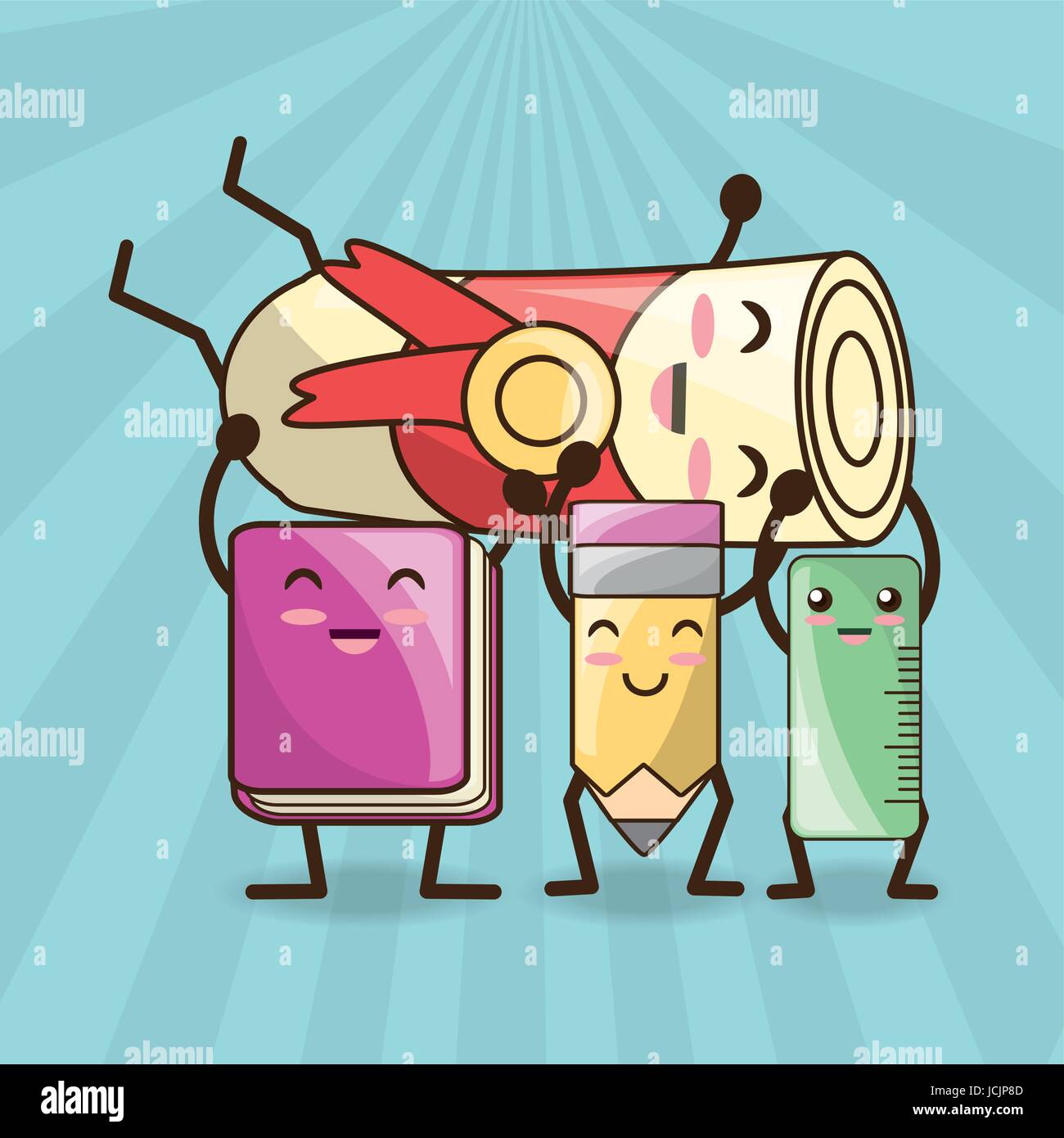kawaii icons school tools to study education Stock Vector Image & Art ...