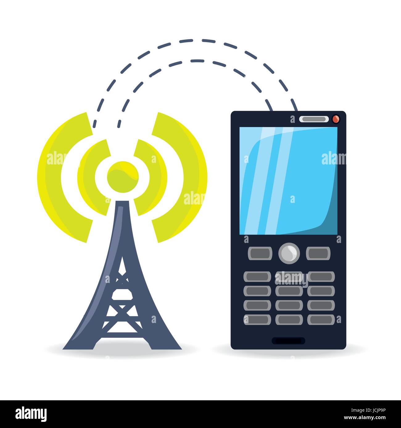 smartphone receiving wifi connection of the tower Stock Vector Image ...