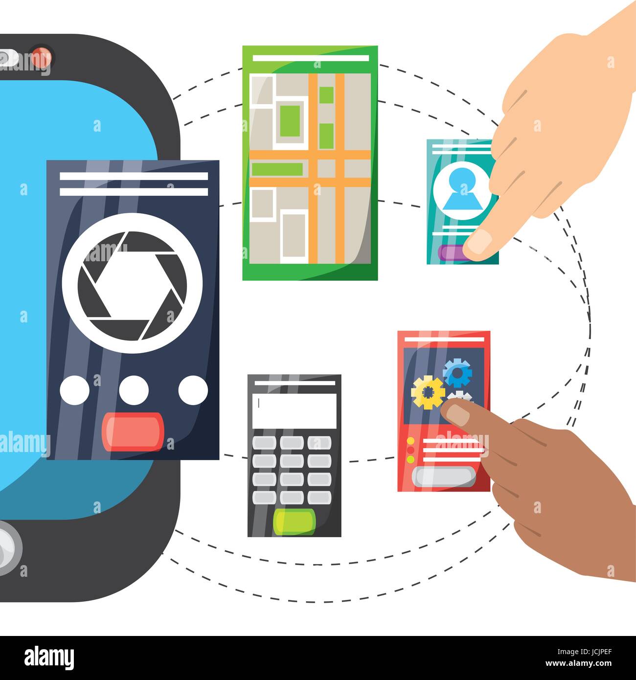 smartphone with different electronic tools Stock Vector Image & Art - Alamy