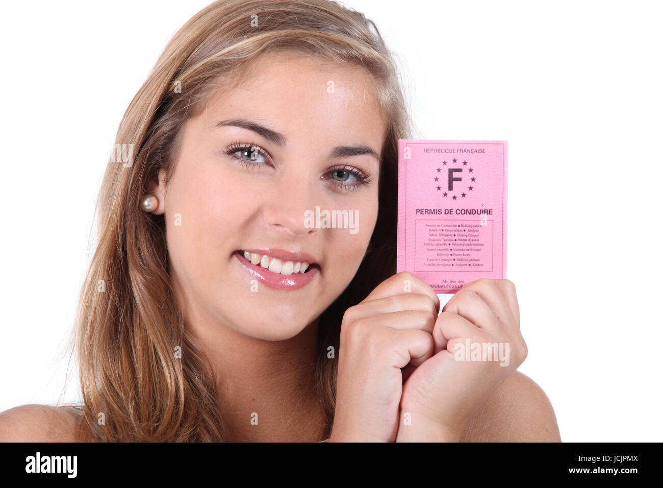 girl with driving license Stock Photo - Alamy