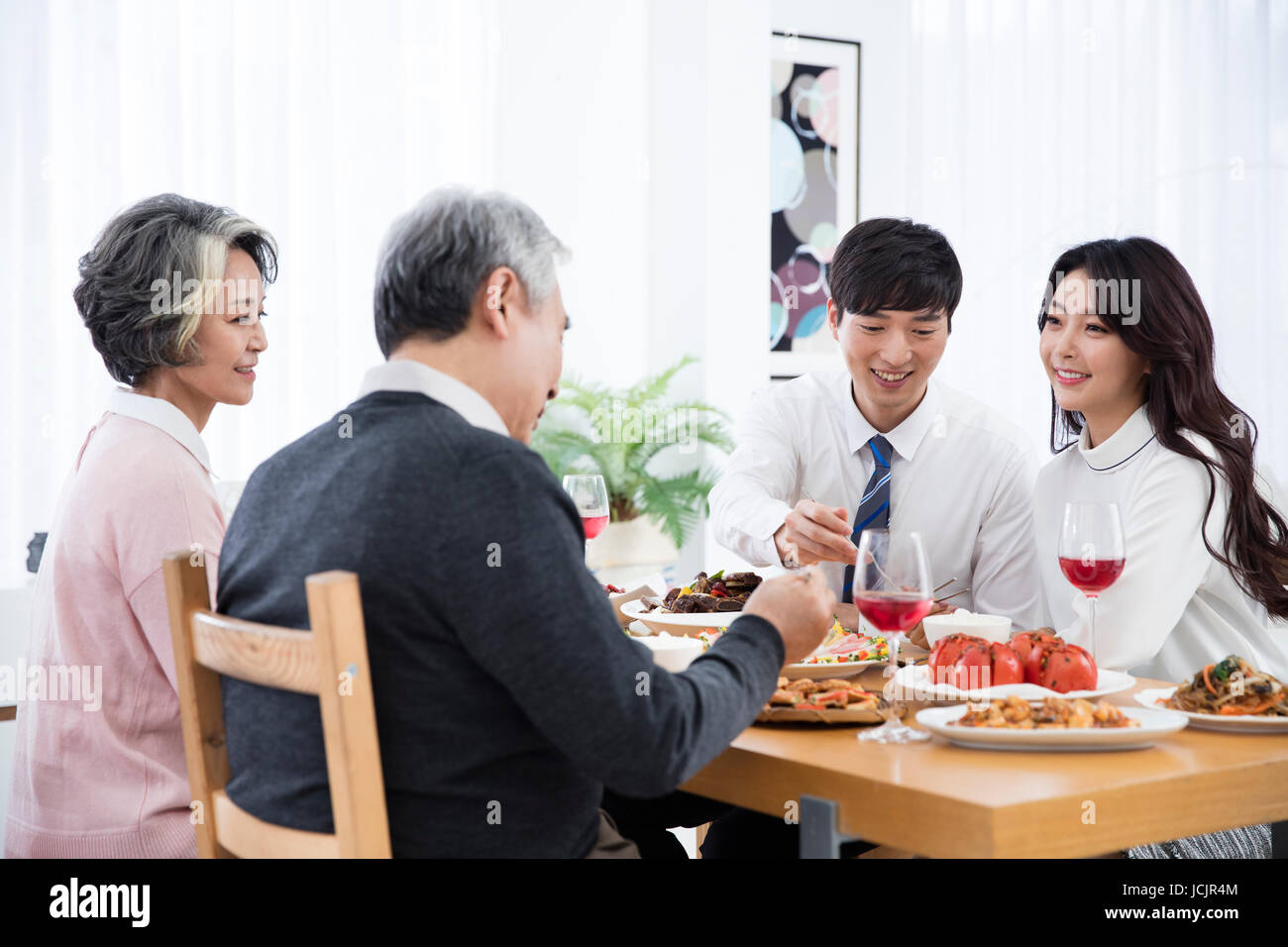 Portrait of harmonious family Stock Photo - Alamy
