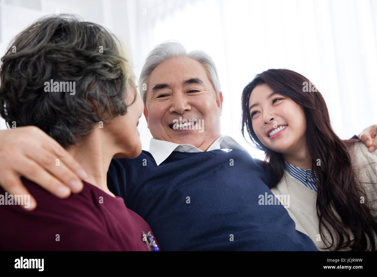 Portrait of harmonious family Stock Photo - Alamy