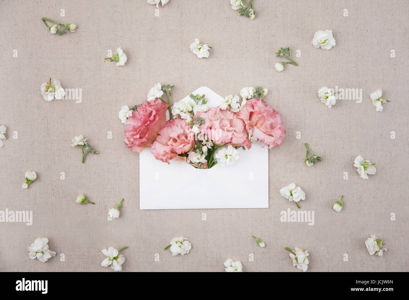 Flowers in an envelope Stock Photo - Alamy