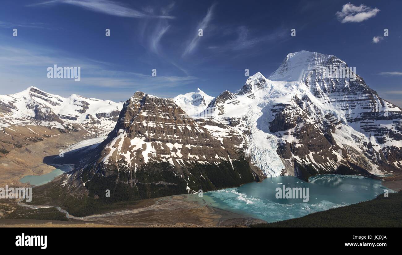 Aerial Landscape Panorama Scenic View Berg Lake Robson Mountain Peak ...