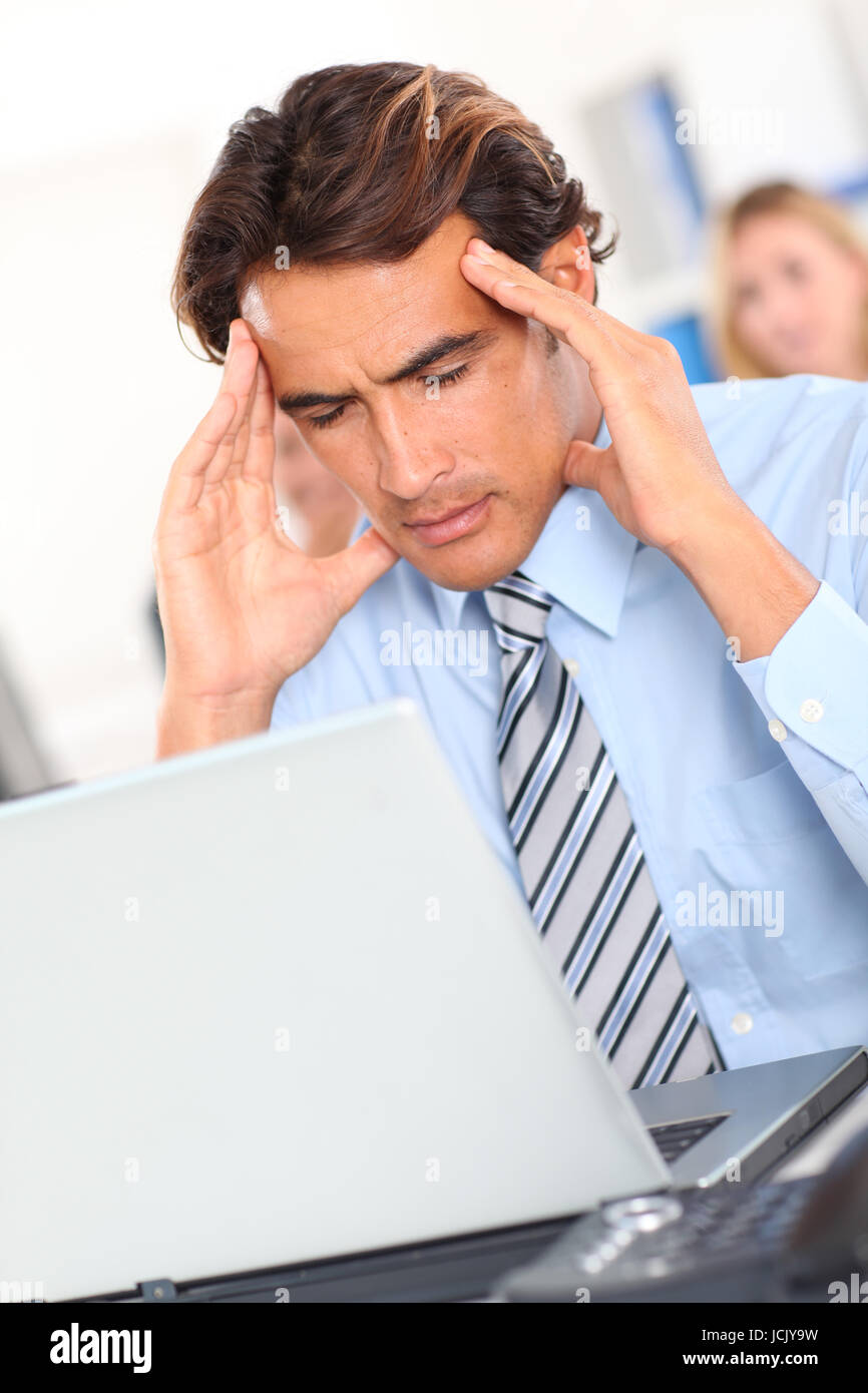 Office worker having headache closeup hi-res stock photography and ...