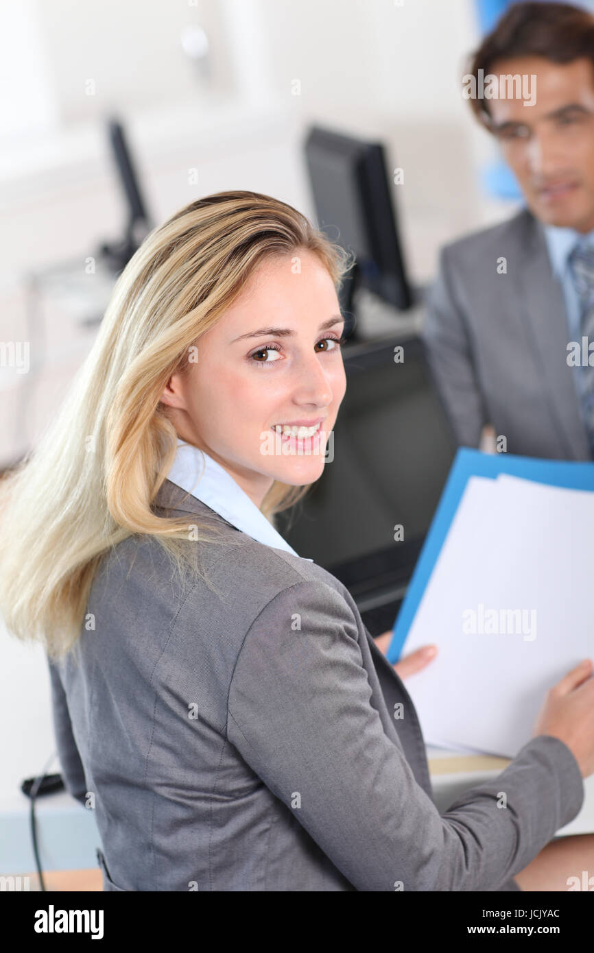 Woman attending job interview Stock Photo - Alamy