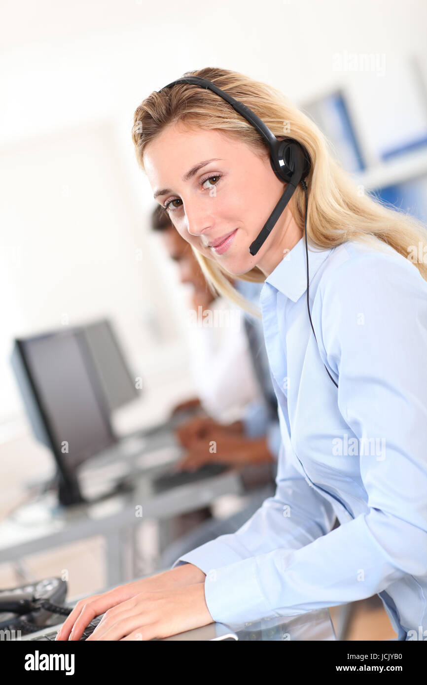 Portrait of beautiful customer service woman Stock Photo - Alamy