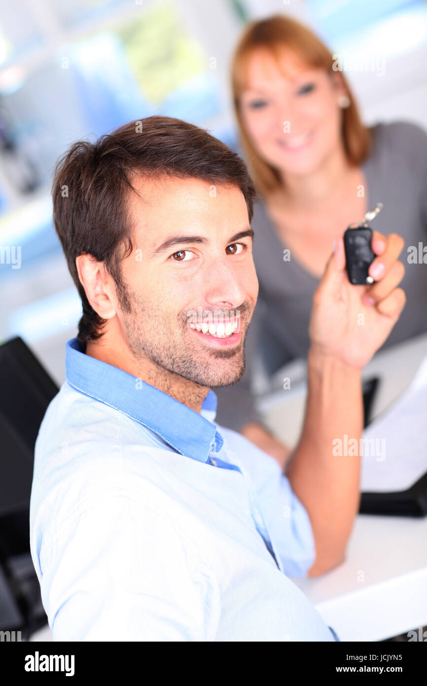 Happy new car owner Stock Photo - Alamy