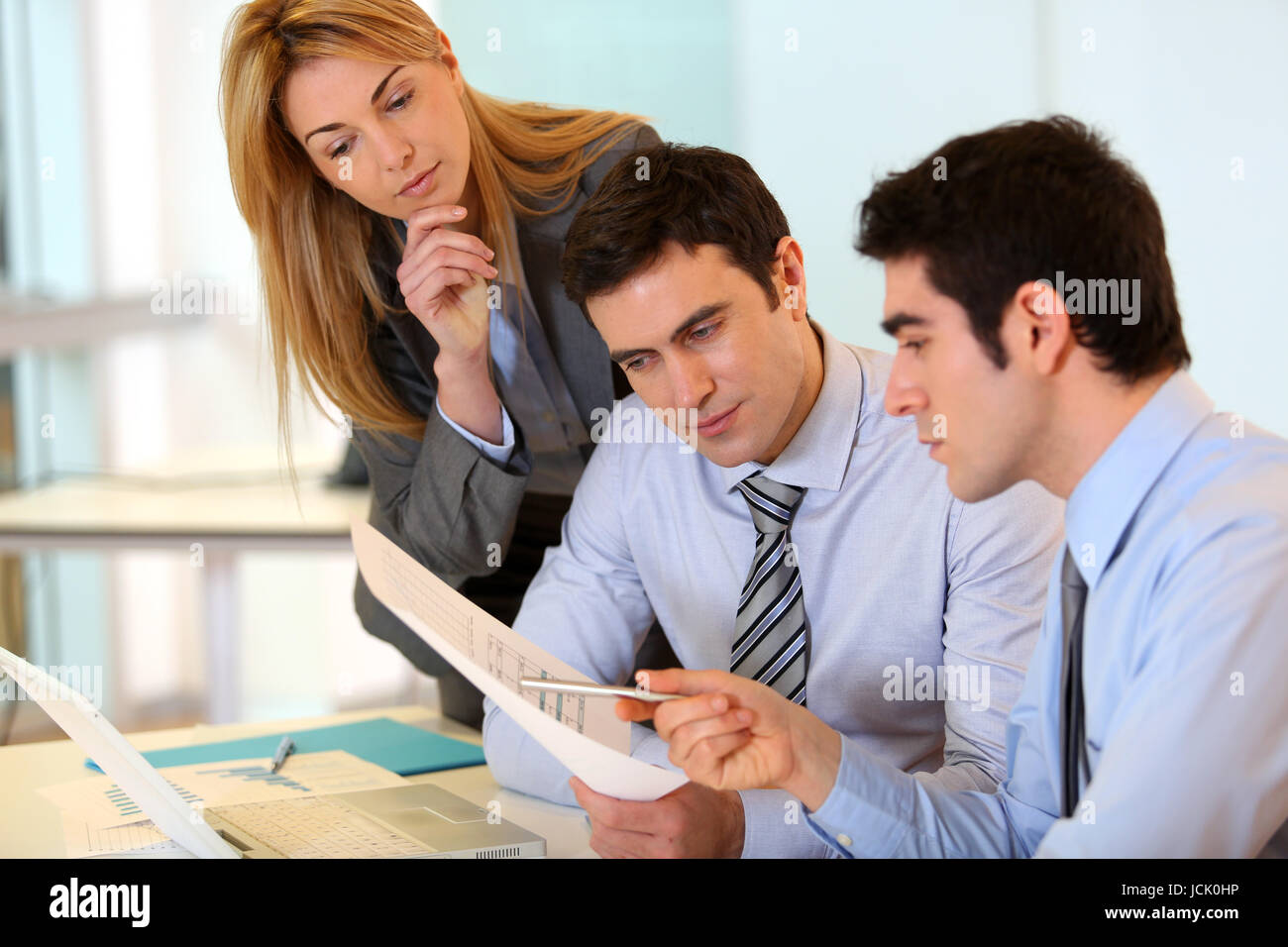 Group of people on business project presentation Stock Photo - Alamy