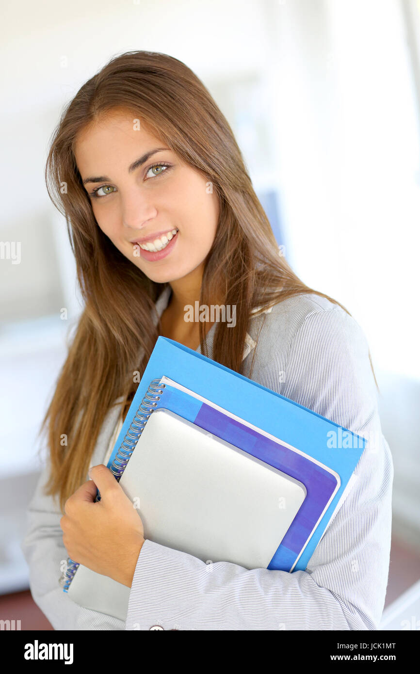 Portrait of beautiful university girl Stock Photo - Alamy