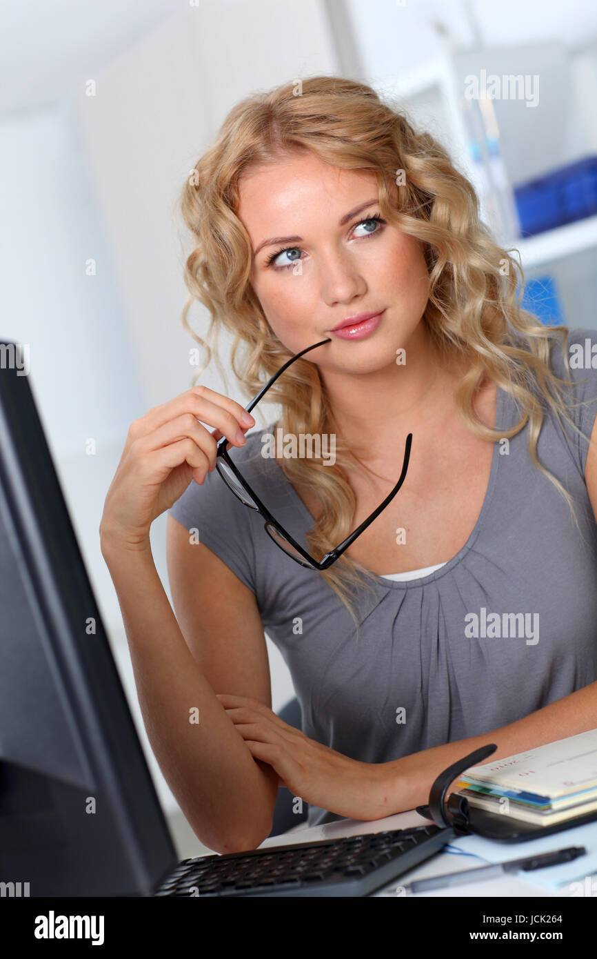 Beautiful woman at work Stock Photo - Alamy
