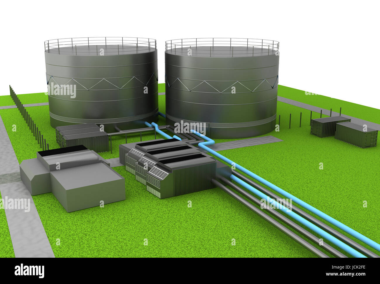 Illustration of Steel Oil tanks with fuel Stock Photo - Alamy