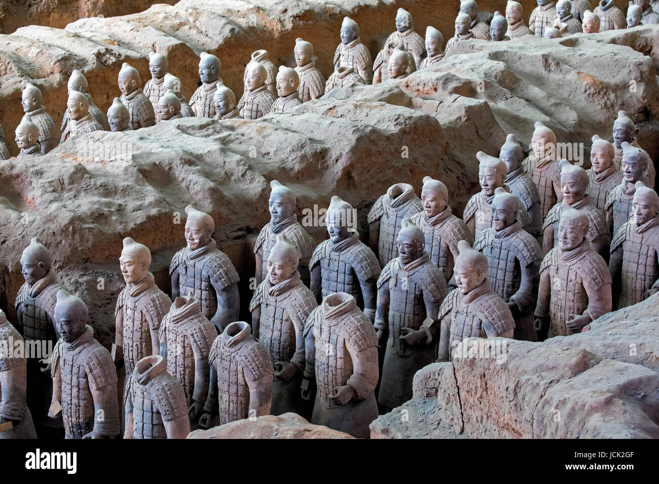 The world famous Terracotta Army, part of the Mausoleum of the First ...