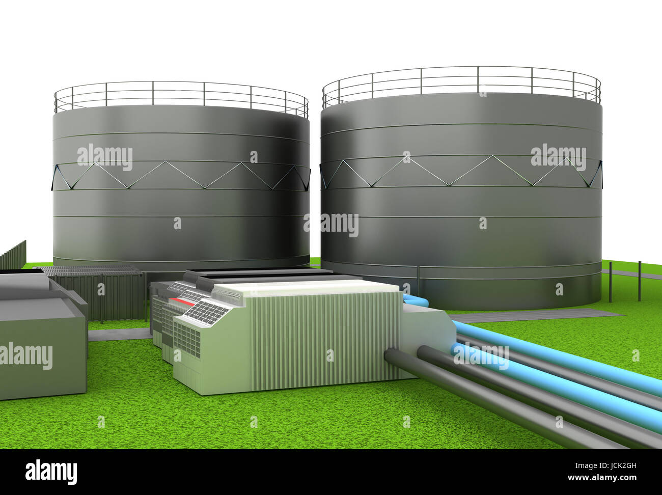 Illustration of Steel Oil tanks with fuel Stock Photo - Alamy