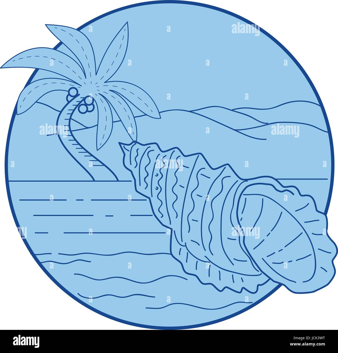 Illustration of a giant frog snail, giant frog shell or Tutufa bubo, a ...