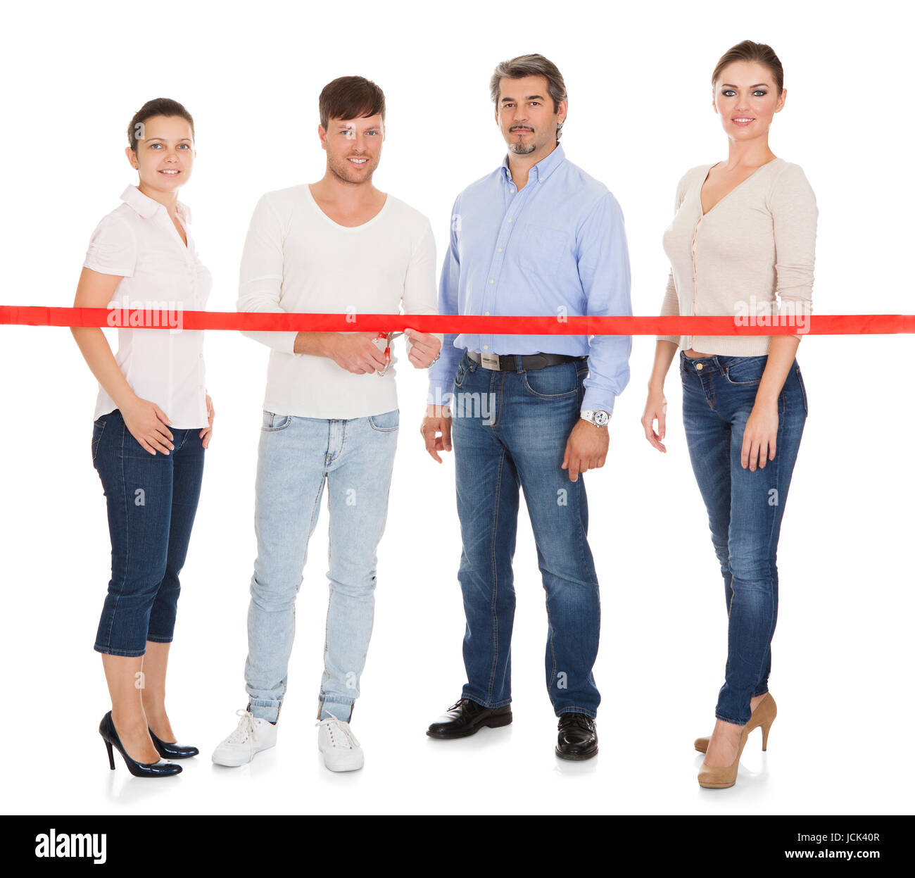 Person cutting red ribbon adult man hi-res stock photography and images ...