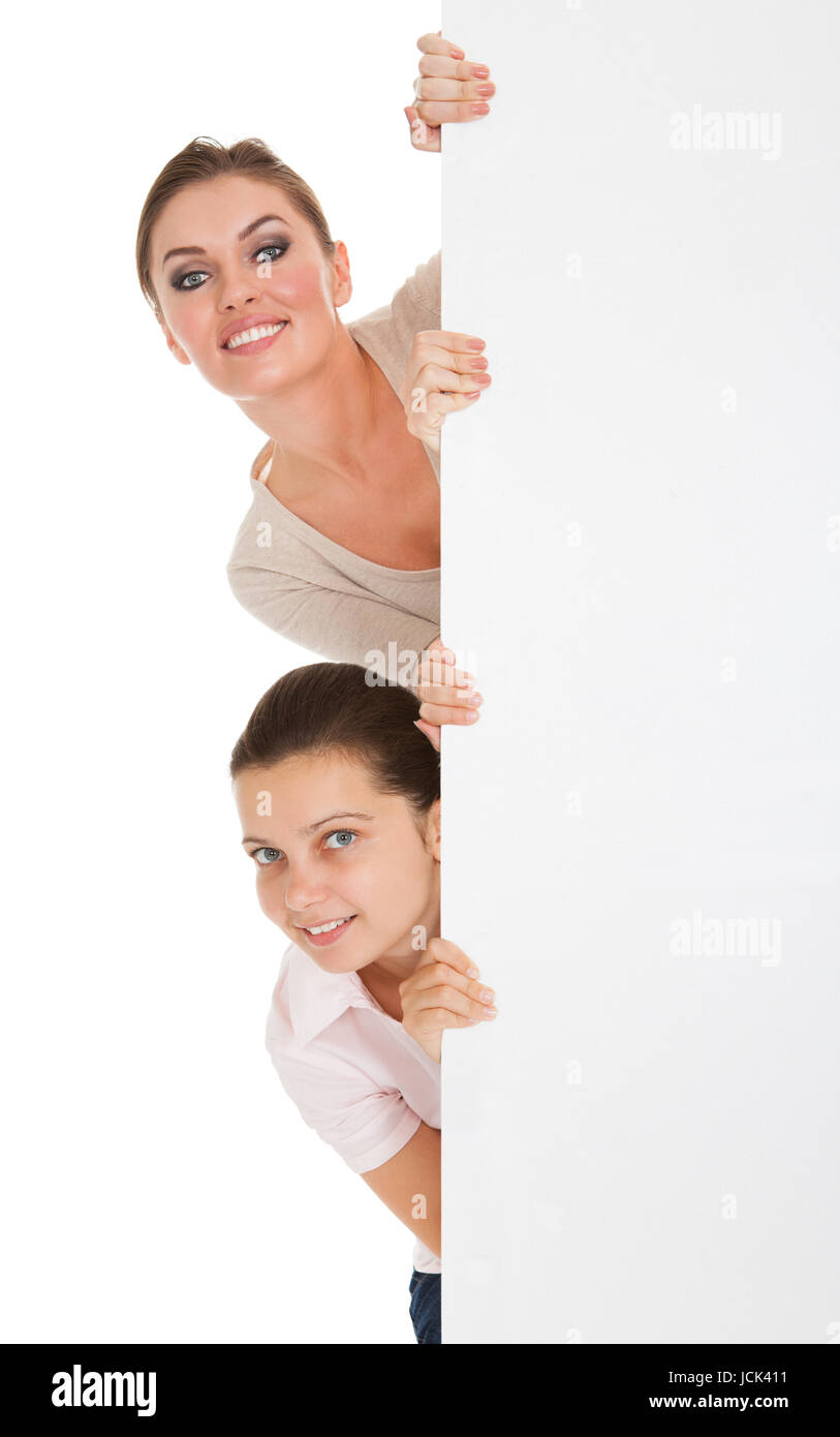 Group Of People Holding Placard Over White Background Stock Photo - Alamy