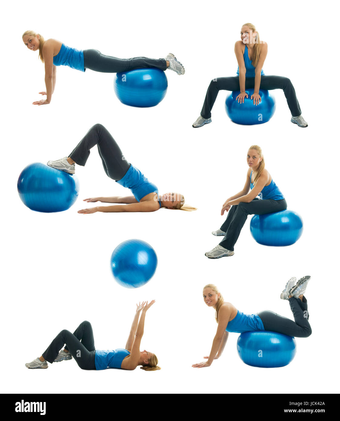 Set of fitness exercise photos. Isolated on white background Stock ...