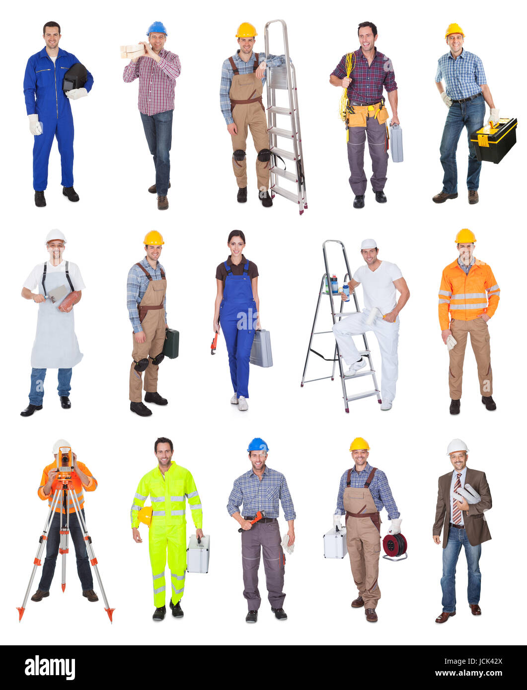 Large group of construction workers Cut Out Stock Images & Pictures - Alamy