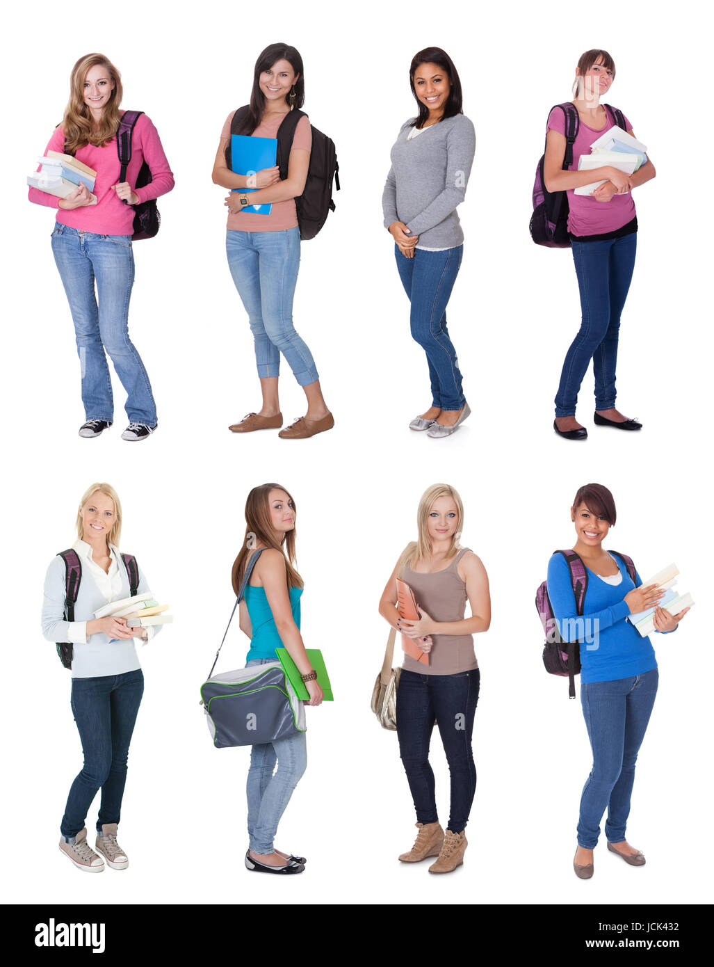 Beautiful young students. Isolated on white background Stock Photo - Alamy