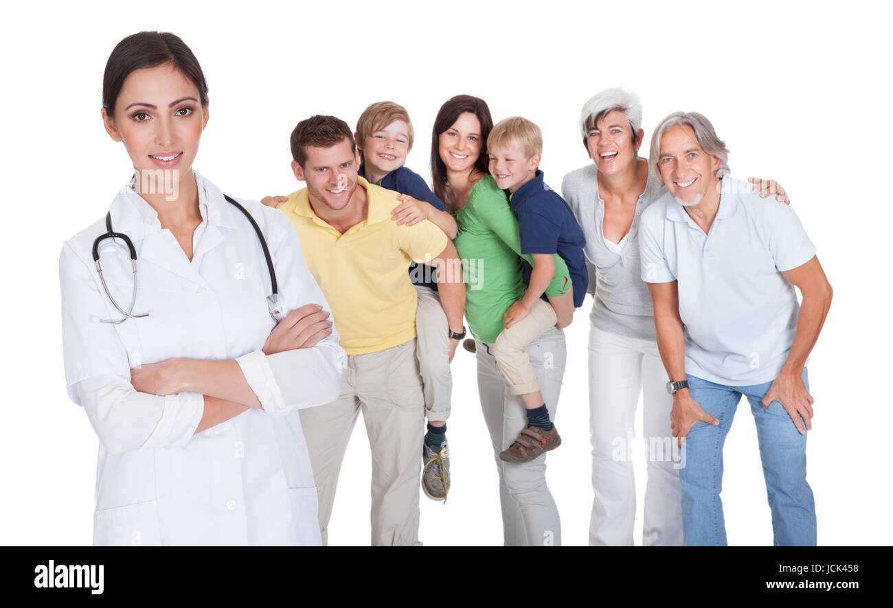 Portrait Of Young Family Doctor. Isolated On White Stock Photo - Alamy