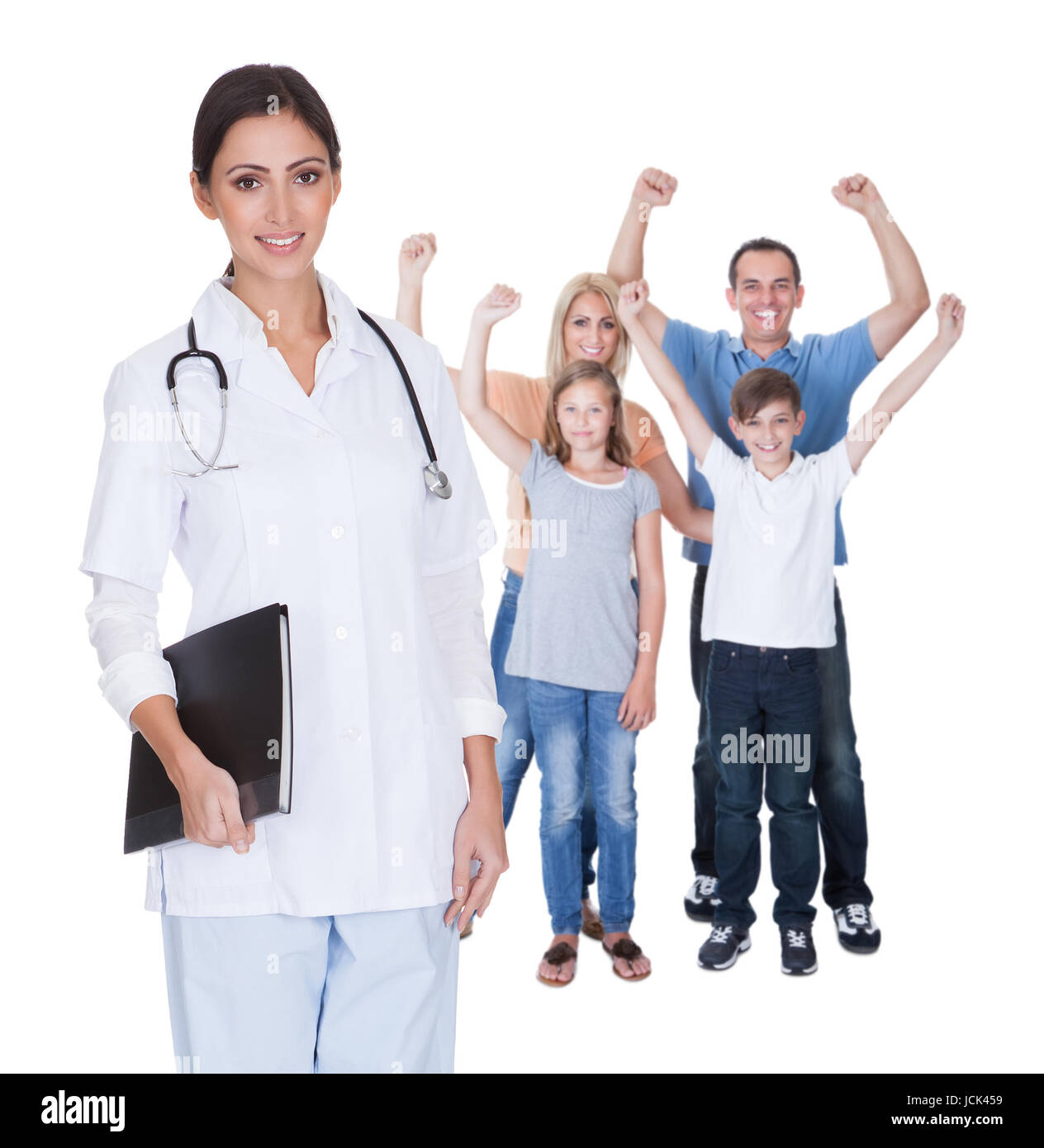 Portrait Of Young Family Doctor. Isolated On White Stock Photo - Alamy