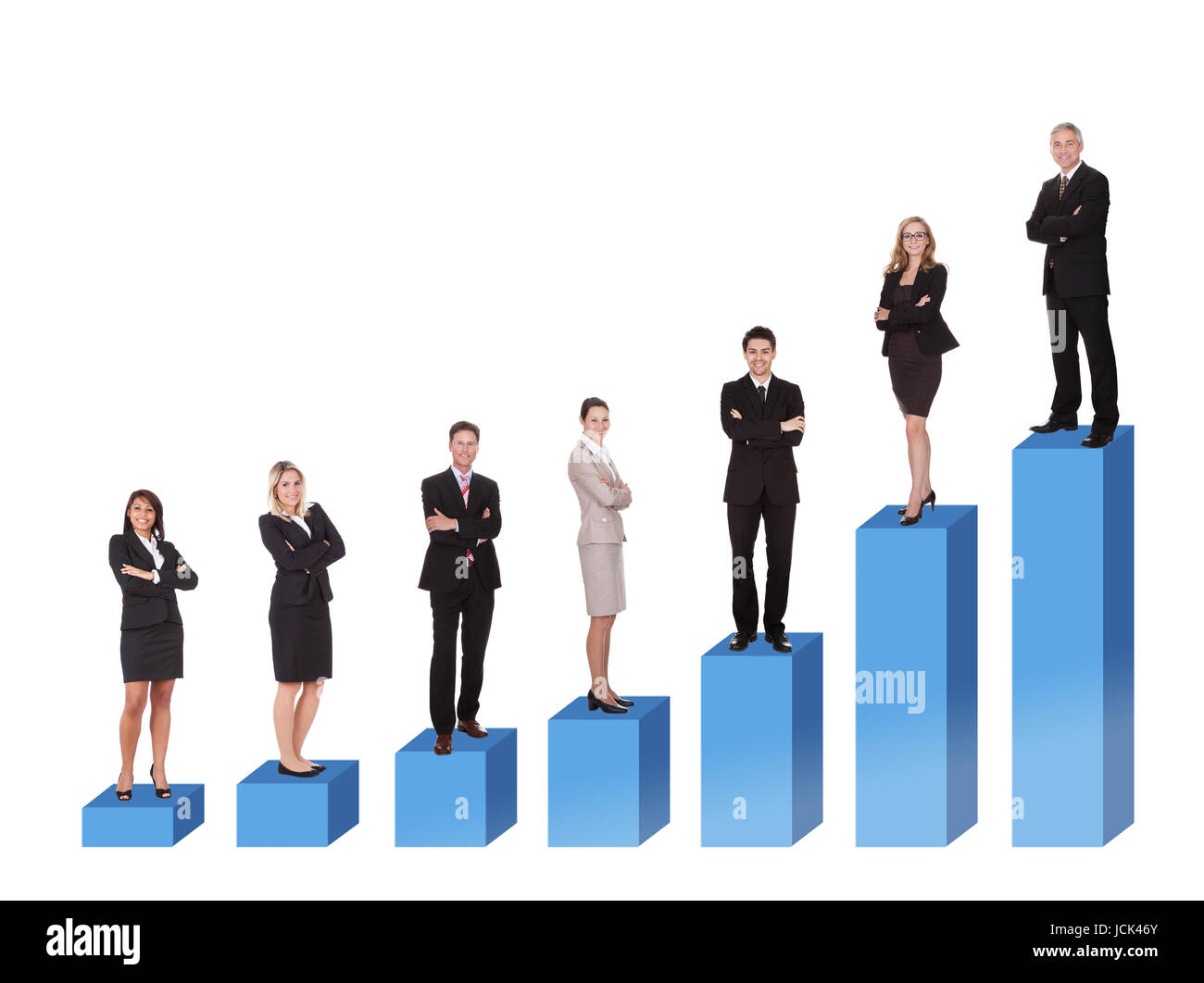 Conceptual image of career ladder. Isolated on white Stock Photo - Alamy