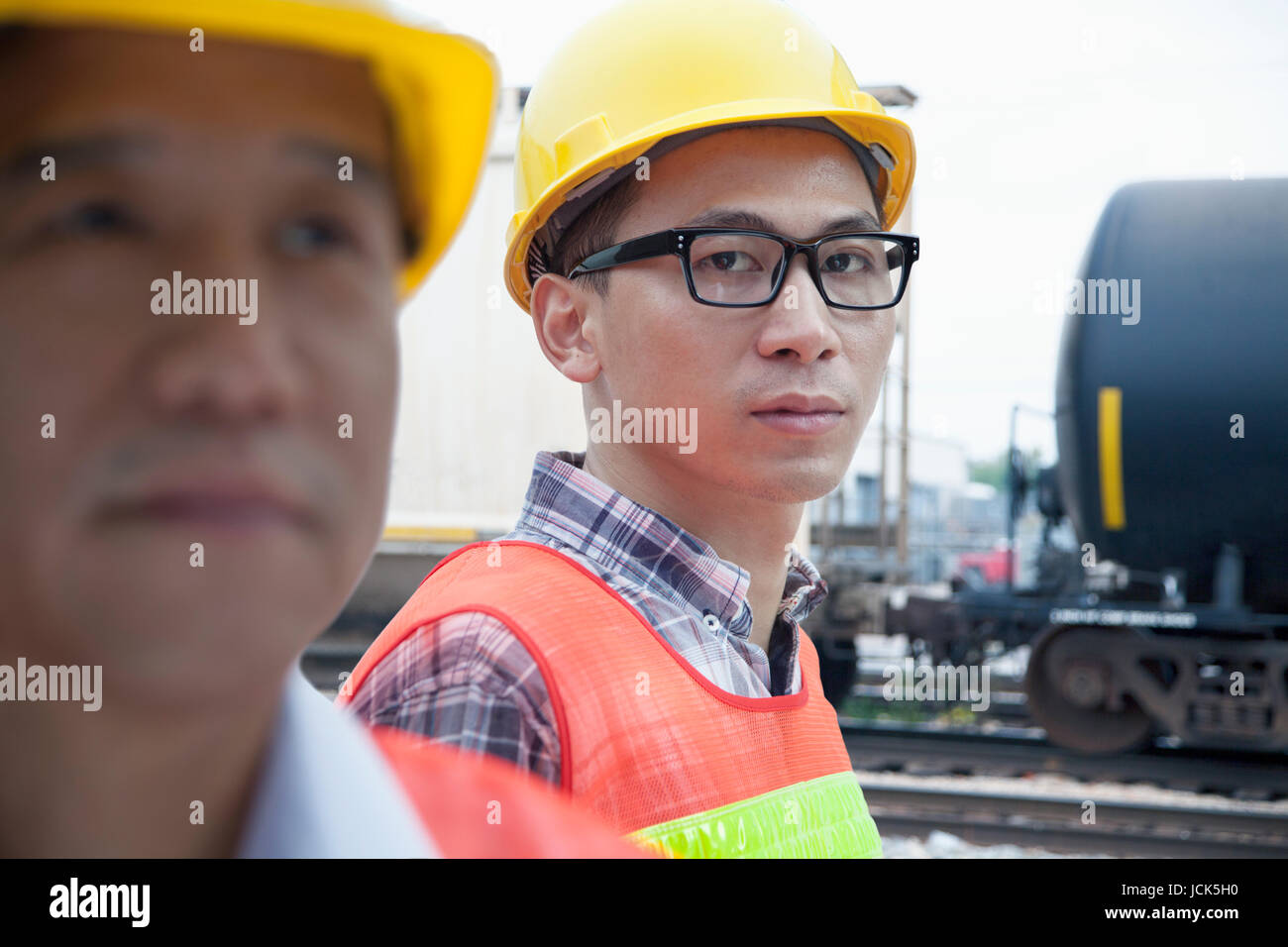 Train engineer looking down track hi-res stock photography and images ...