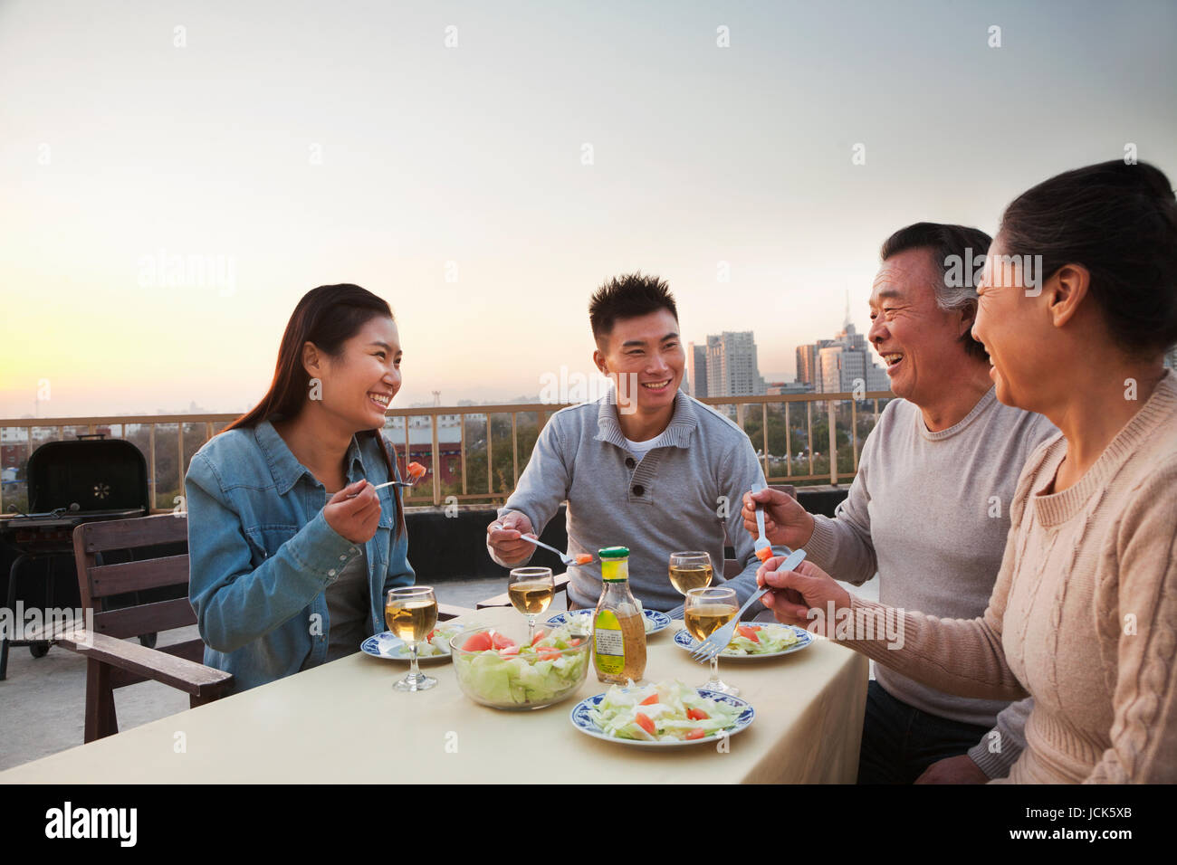 smiles dining table Stock Photo - Alamy
