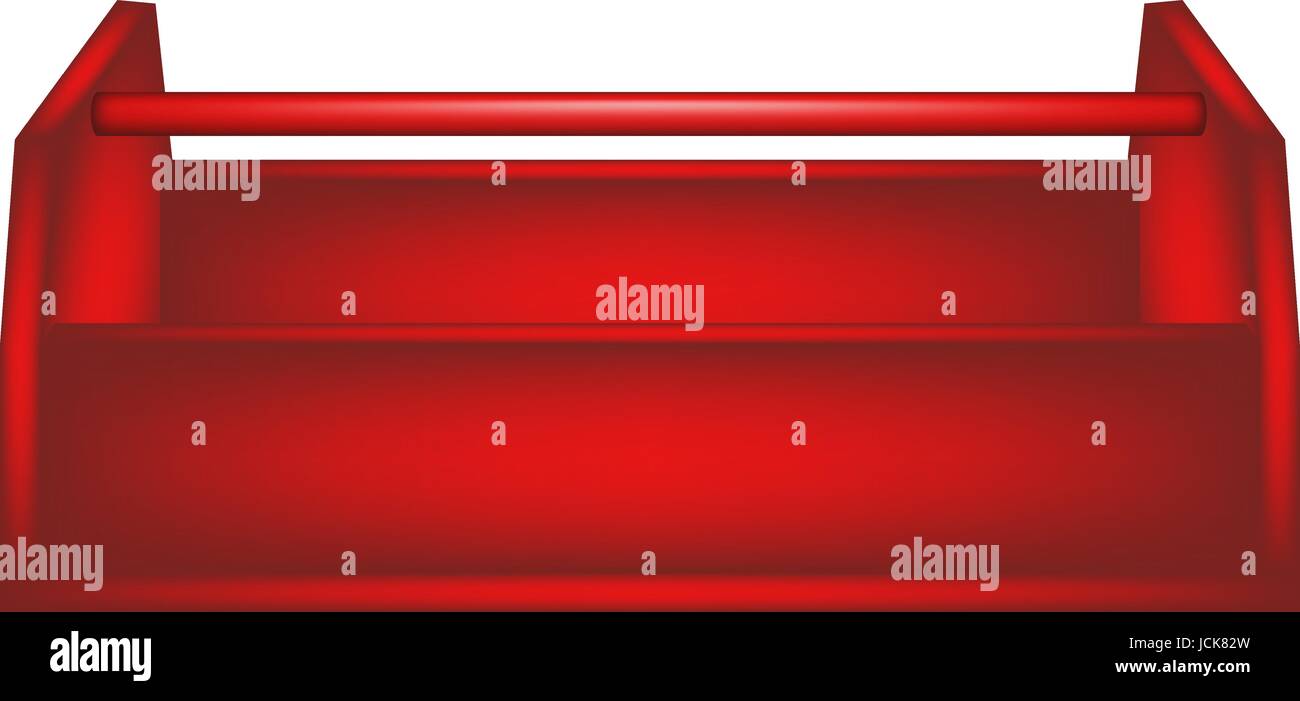 Empty wooden toolbox in red design on white background Stock Vector ...
