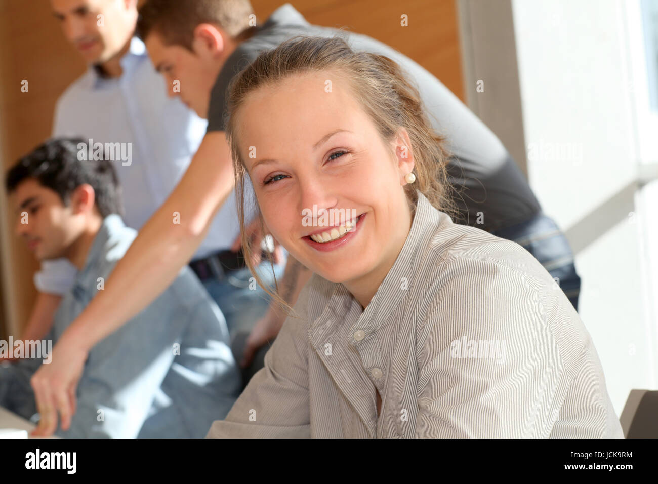 Portrait of student girl in training course Stock Photo - Alamy