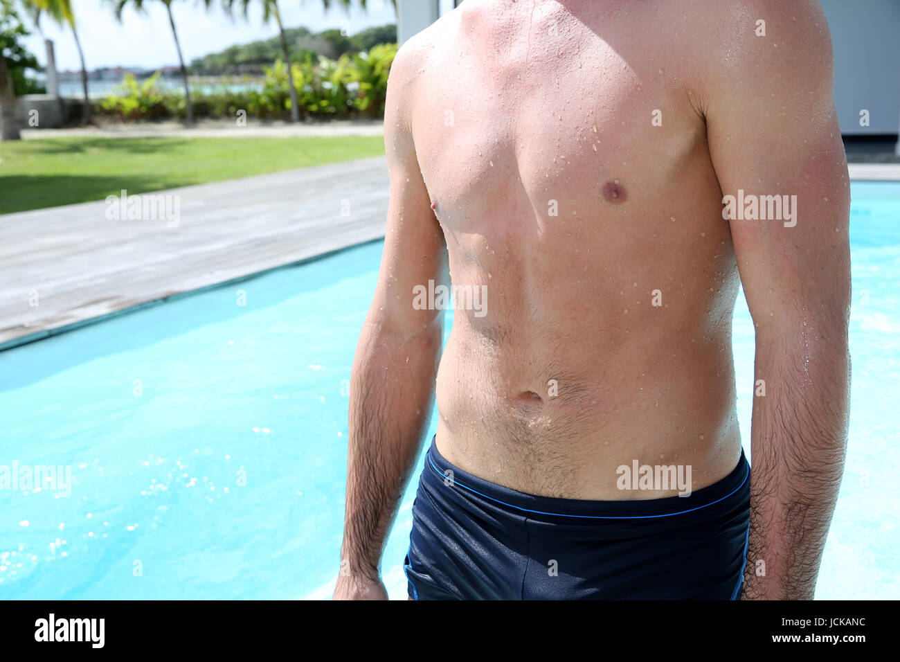 Closeup of man's abdomen Stock Photo - Alamy