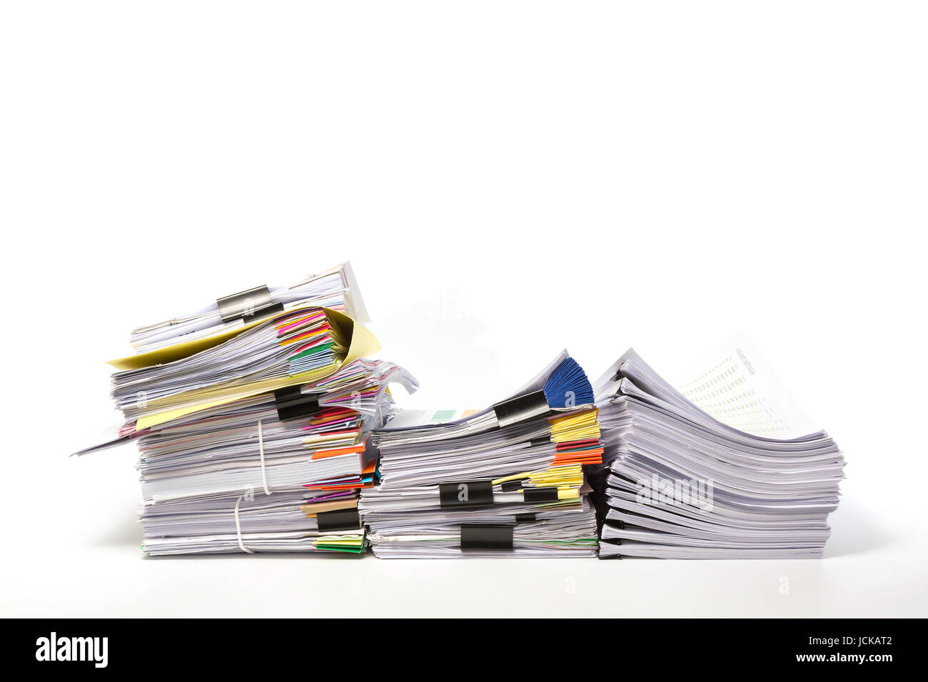 Stack of business papers isolated on white background Stock Photo - Alamy