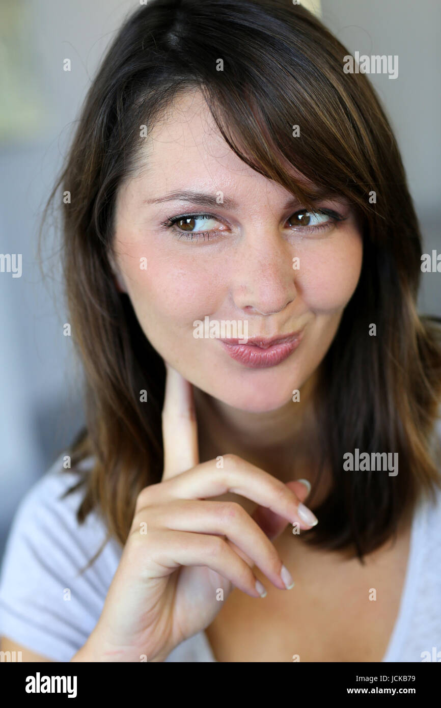 Portrait of charming young woman Stock Photo - Alamy