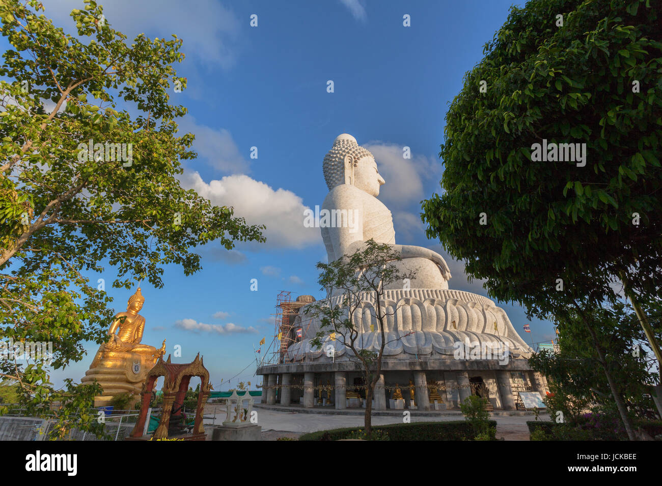 Aerial view the beautify Big Buddha in Phuket island. most important ...