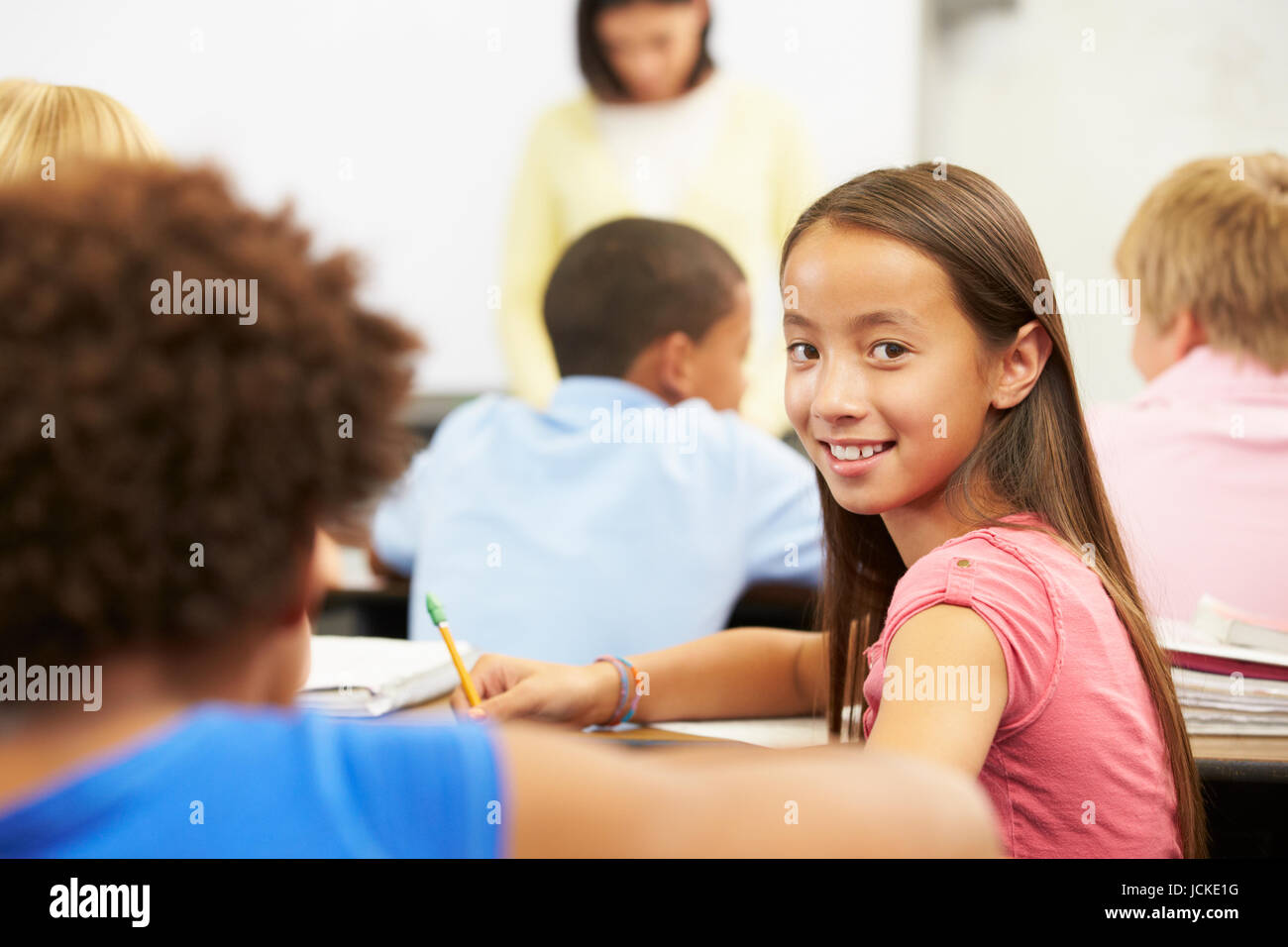 Portrait Of Pupil In Class Stock Photo - Alamy