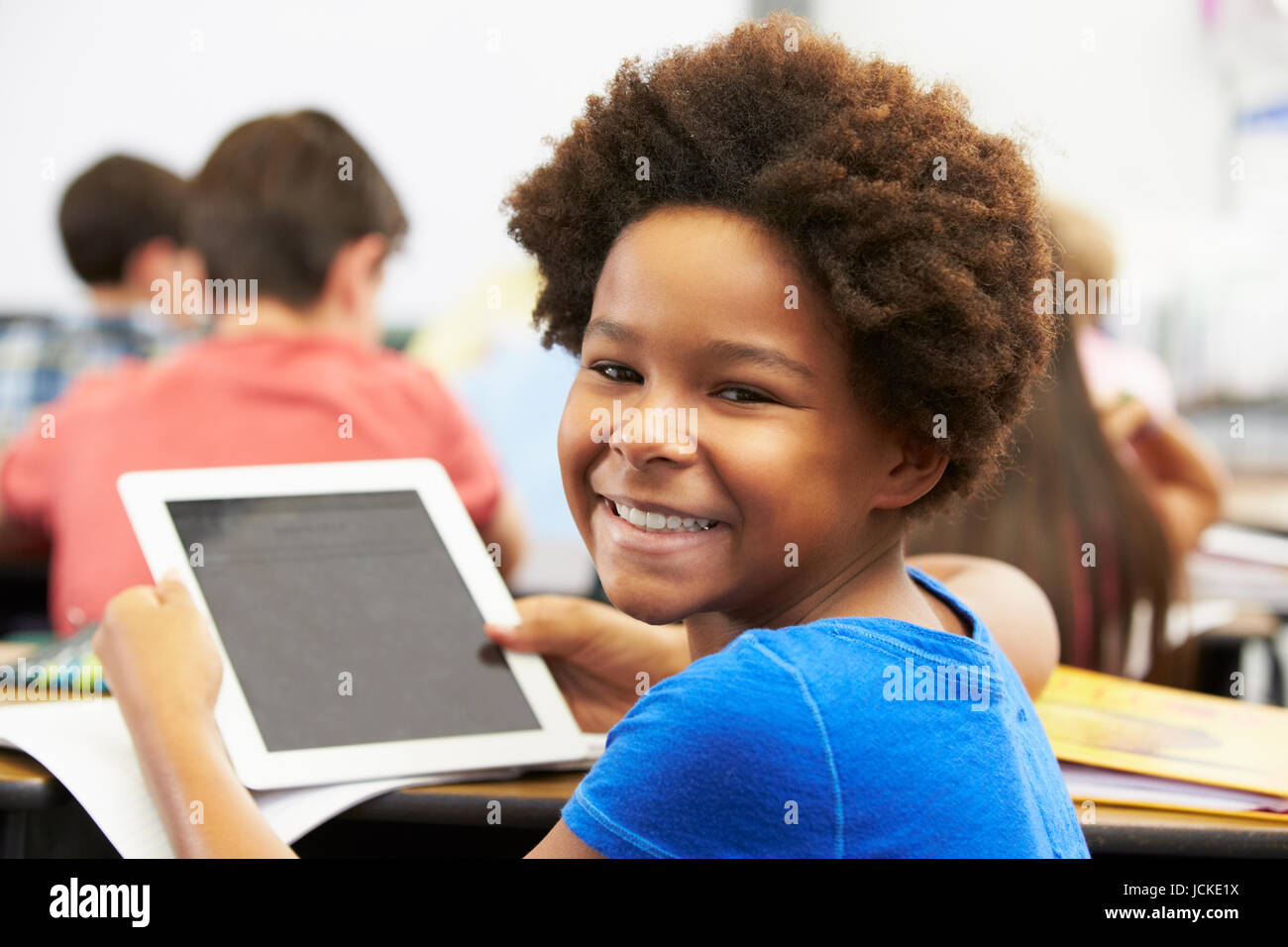 Digital whiteboard boy hi-res stock photography and images - Alamy